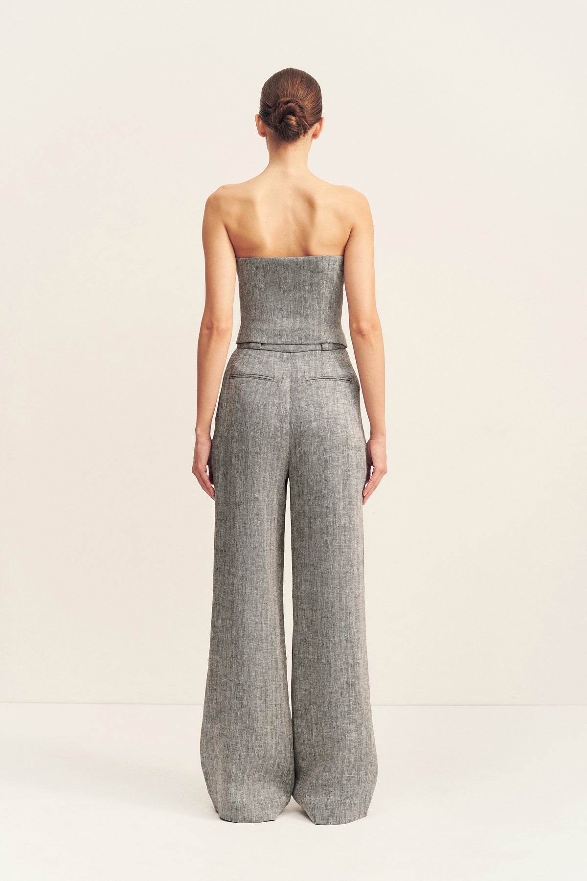 Amanda Linen High Waisted Tailored Pant | Ash | Pants | Shona Joy ...
