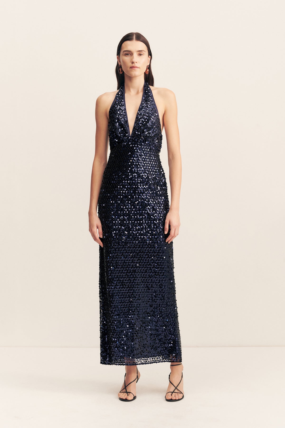 Everly Plunged Halter Maxi Dress | Moonlight | Dresses | Shona Joy ...
