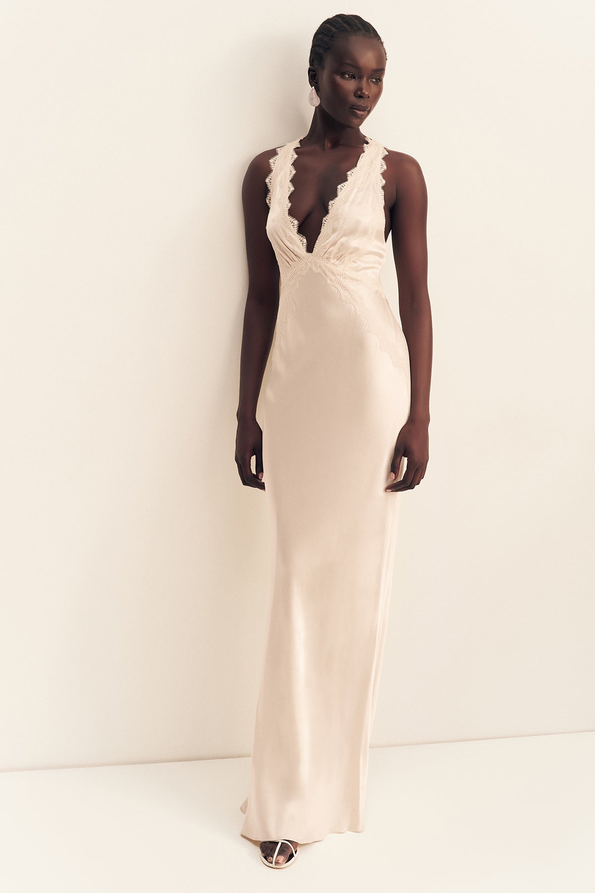 LA LUNE LACE CROSS BACK MAXI DRESS | CREAM | DRESSES | SHONA JOY ...